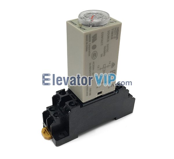 OMRON H3Y-2 Time Delay Relay 24VDC 50/60Hz 5A 8-Pins 2 Pole with PYF08A-E Socket | elevatorvip.com