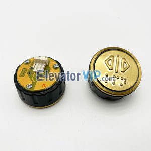 Otis Elevator BR36 Push Button Gold Genuine New Dia.36mm With Braille And Hairline | elevatorvip.com