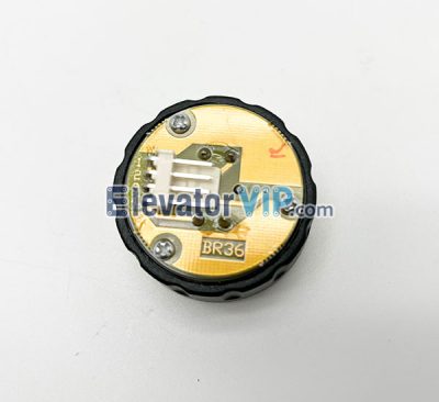 Otis Elevator BR36 Push Button Gold Genuine New Dia.36mm With Braille And Hairline | elevatorvip.com